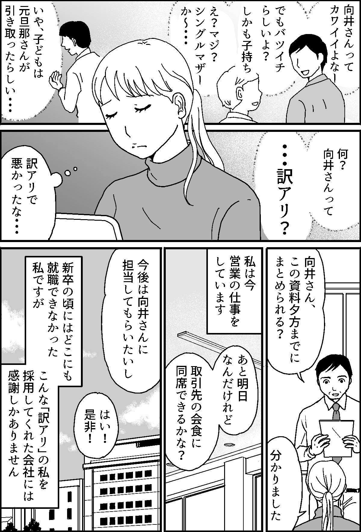 ＜若い夫婦、離婚のアト＞3年後。現実に向き合った若い夫婦は今……？「訳アリ」の私【第1話まんが】 ママスタセレクト